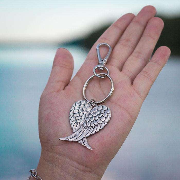 Angel Wings Guardian Angel Keychain With Clip